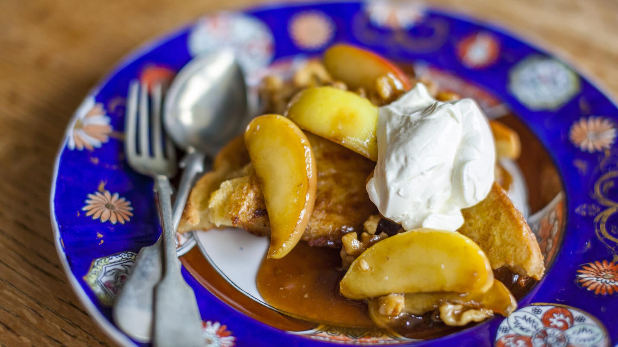 French toast with butterscotch apples & walnuts | Borough Market
