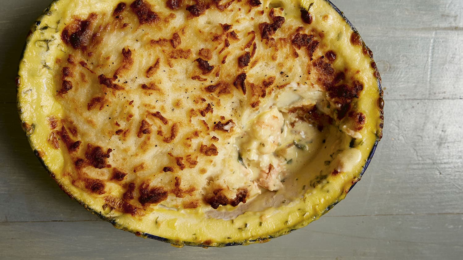 Fishmonger’s pie with fish crackling | Borough Market