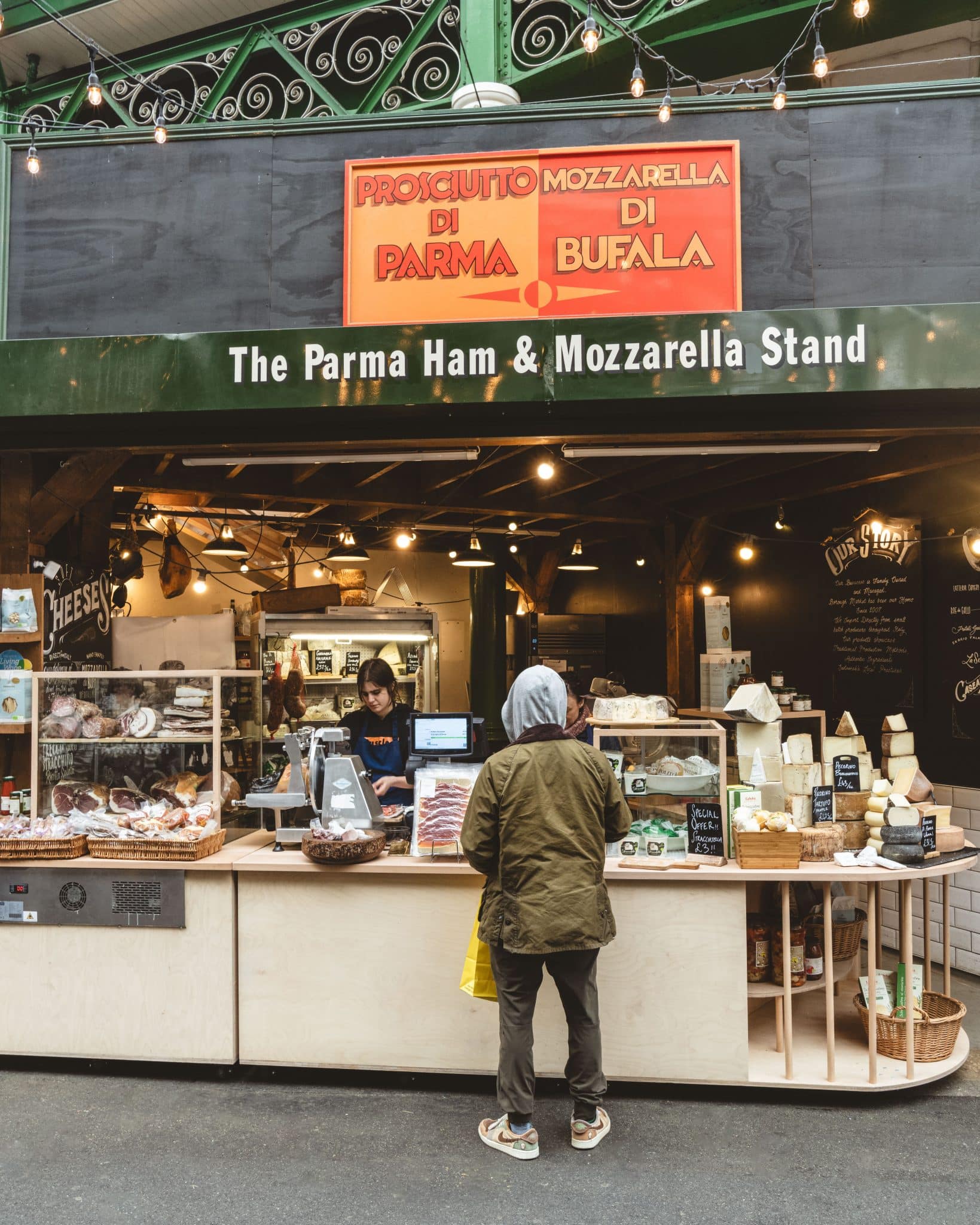 The Parma Ham and Mozzarella Stand | Borough Market